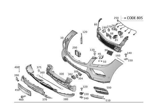 Front Bumper for 2010 Mercedes-Benz ML350 | Mercedes-Benz USA Parts