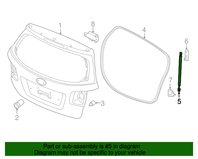 2011-2013 Kia Sorento OEM NEW 2011-13 Kia Sorento Base Rear Liftgate ...