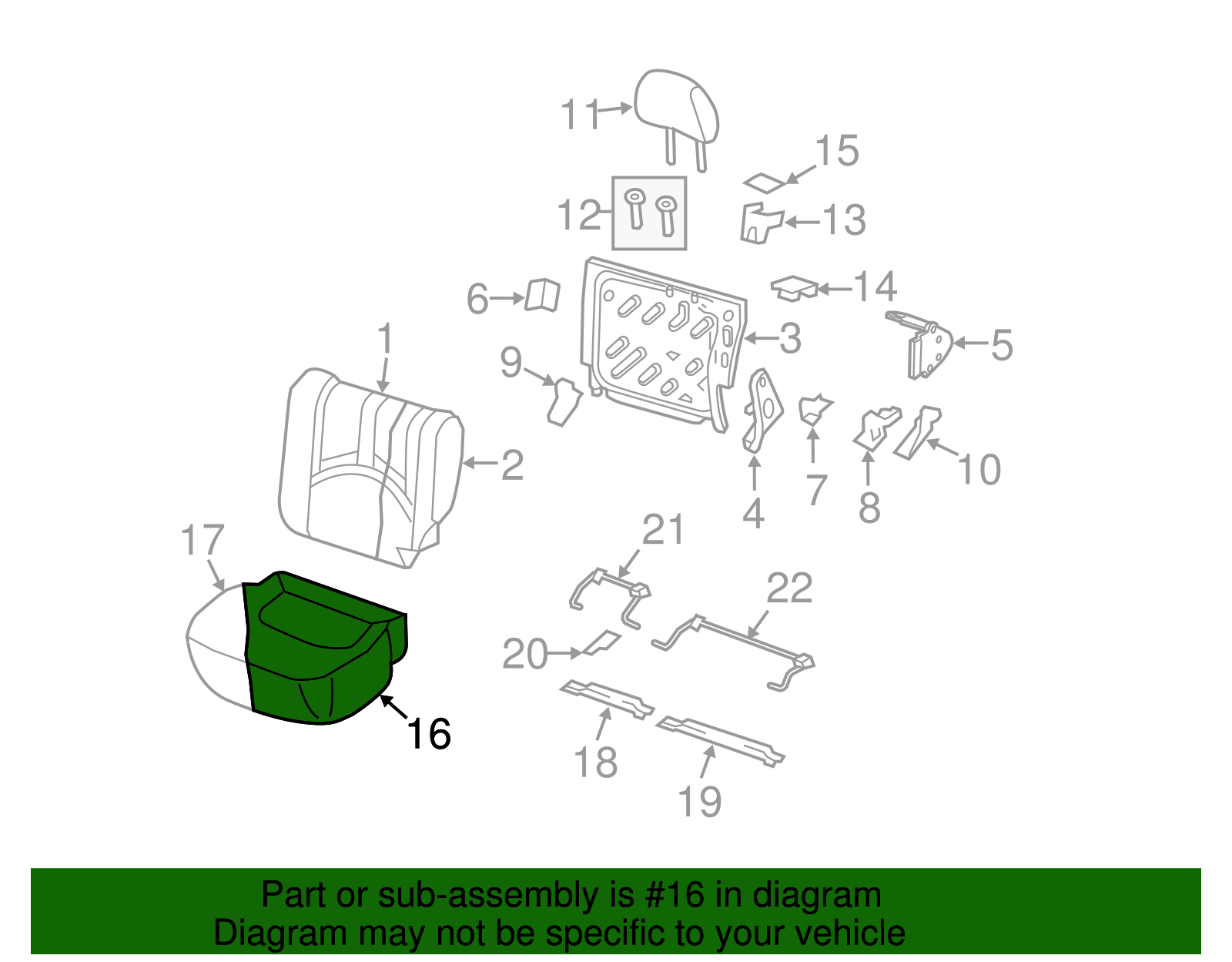 2011-2012 Ford Escape Seat Cover BL8Z-7863805-EC | OEM Parts Online