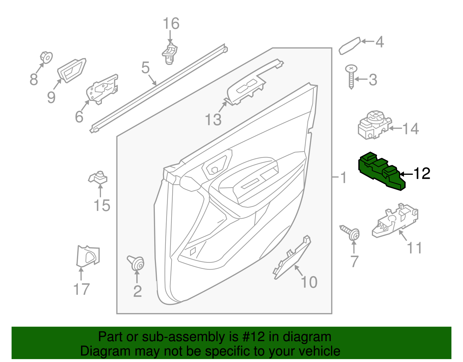 Genuine Window Switch for 2013-2019 Hyundai | Part# 93570-2W000 ...