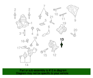 2007-2015 Mazda Side Mount Bolt - Driver's Side (LH) 9YA0-2A-230 ...