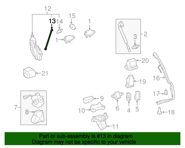 2016-2021 Lexus LX570 Motor & Linkage Rod 85475-60020 | Discount Parts ...