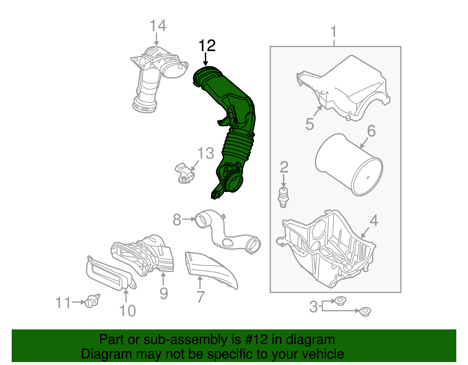 Genuine OEM Ford Part - Air Inlet G1FZ-9C623-A | Genuine OEM Ford Parts ...