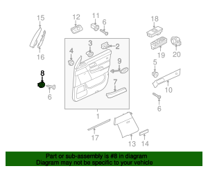 2006-2009 Land Rover Range Rover Sport Pull Handle Nut LR014279 ...