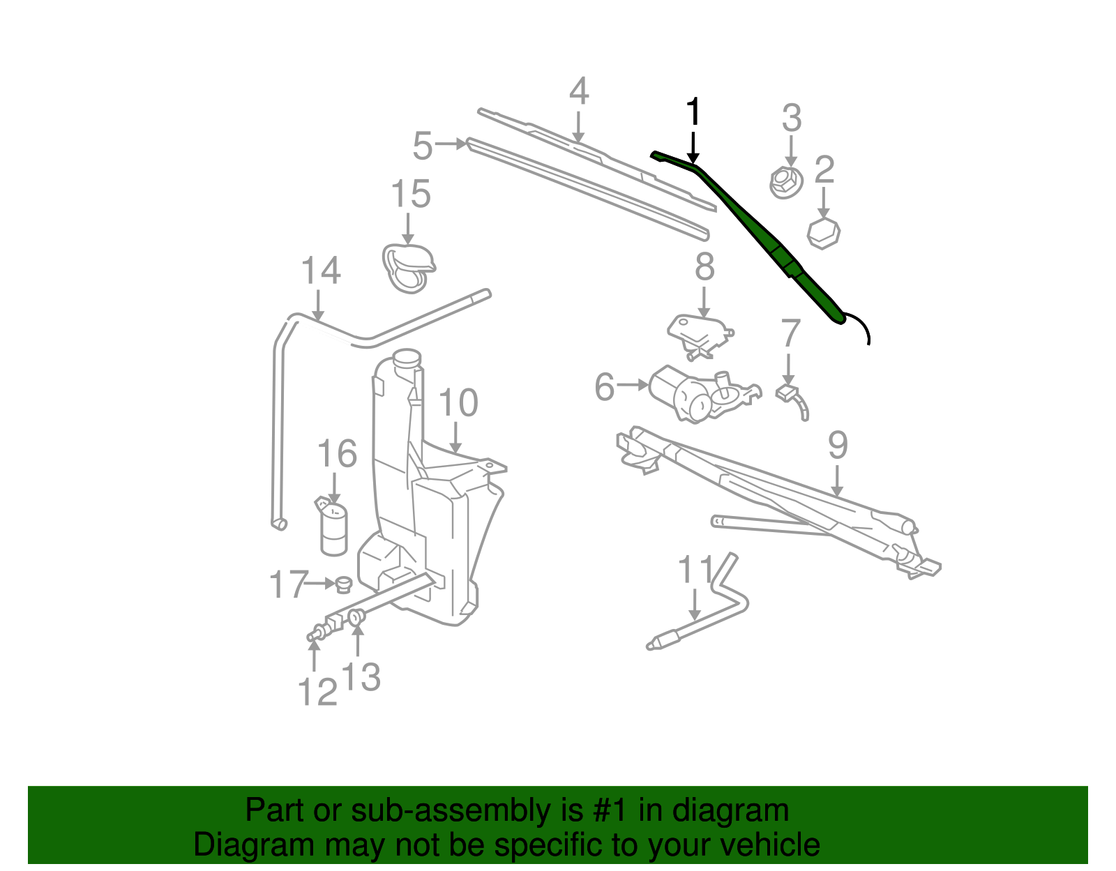 2002-2007 GM Arm,Wsw 15829648 | GM Parts Center