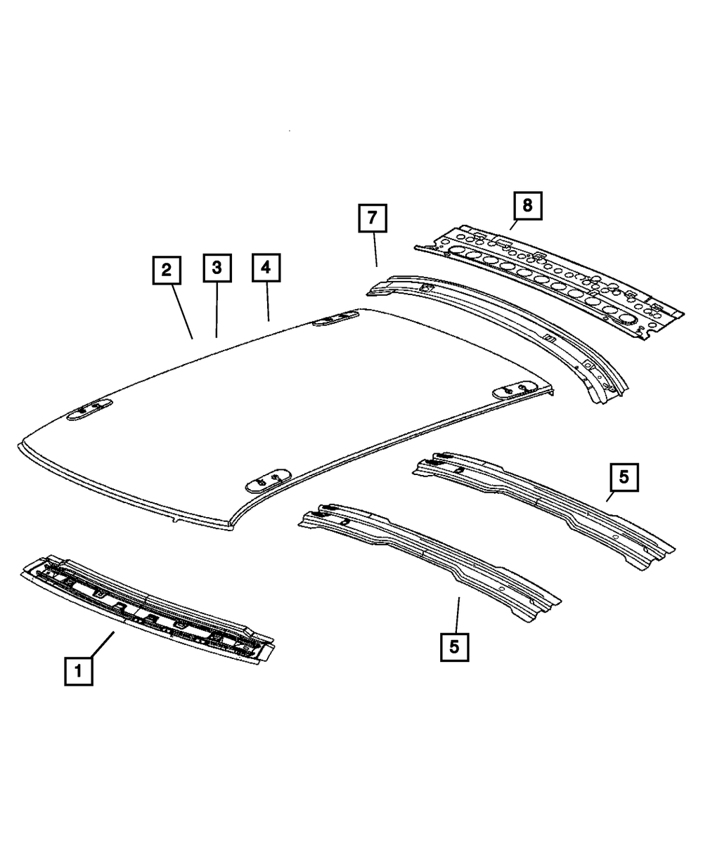 2006-2007 Dodge Magnum Roof Panel 5065756AH | Mopar eStore