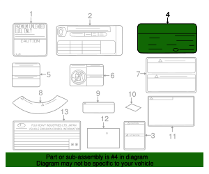 2013-2023 Subaru BRZ AC Label 73772CA010 | Subaru Parts Store