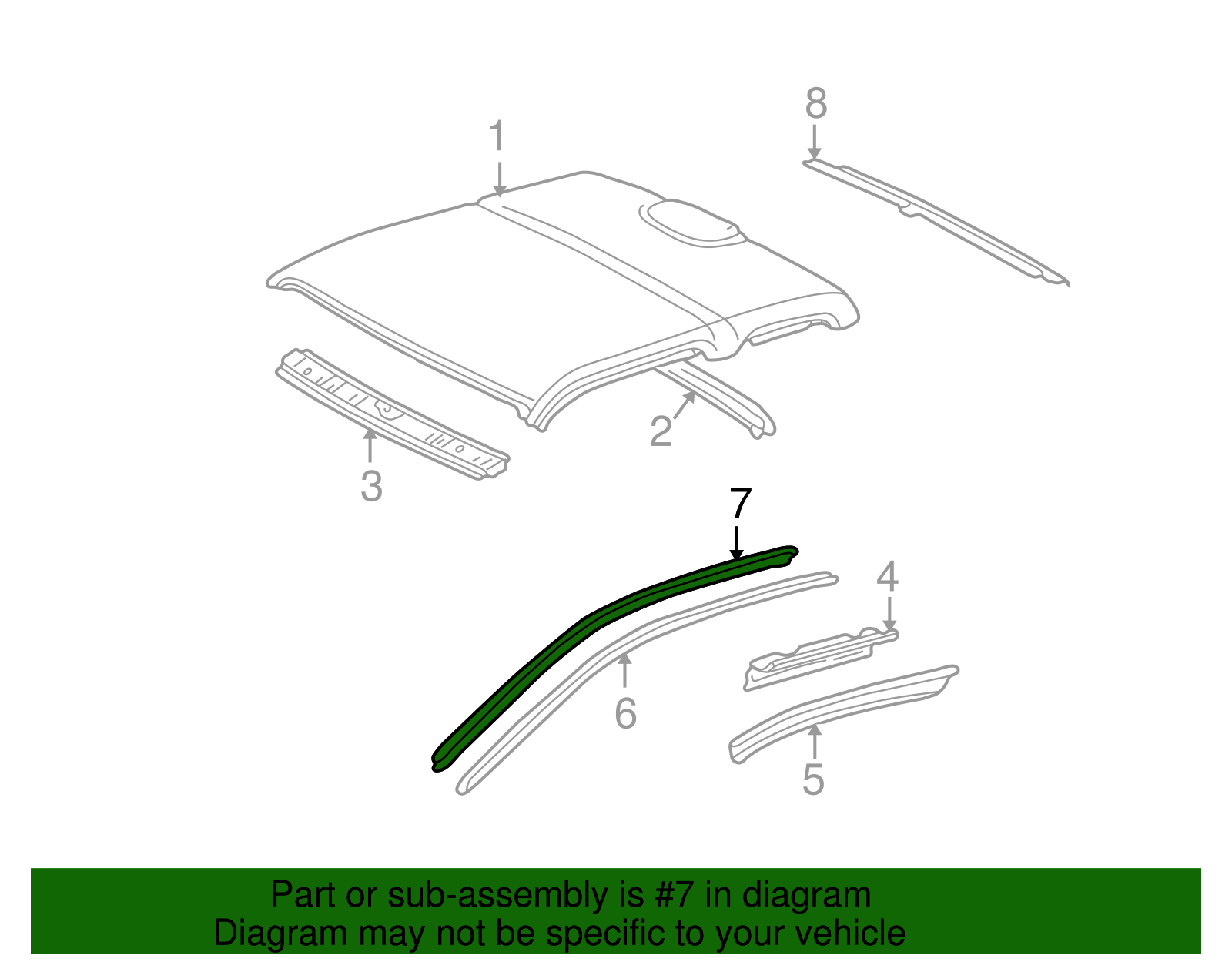1995-2004 Toyota Tacoma Roof Drip Molding Seal (Left) 62382-04030 | OEM ...