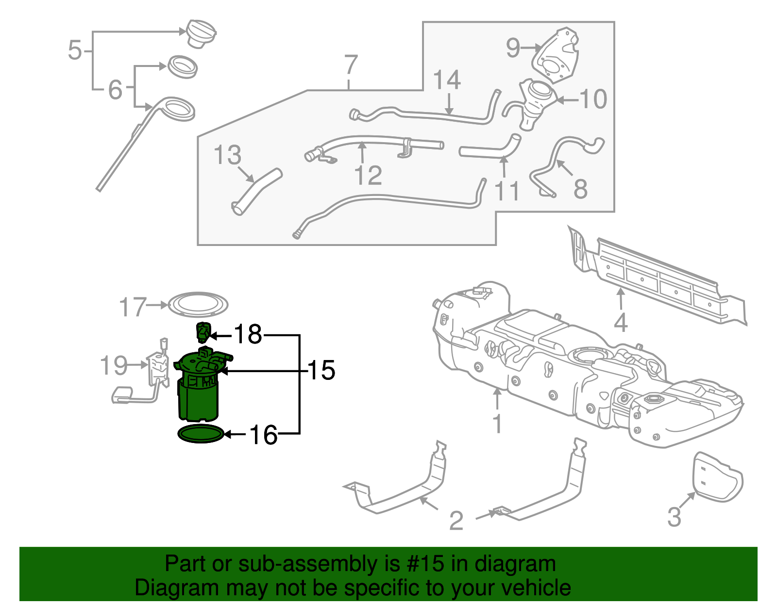 2009-2014 GM Fuel Pump Module without Fuel Level Sensor 19299717 | GM ...