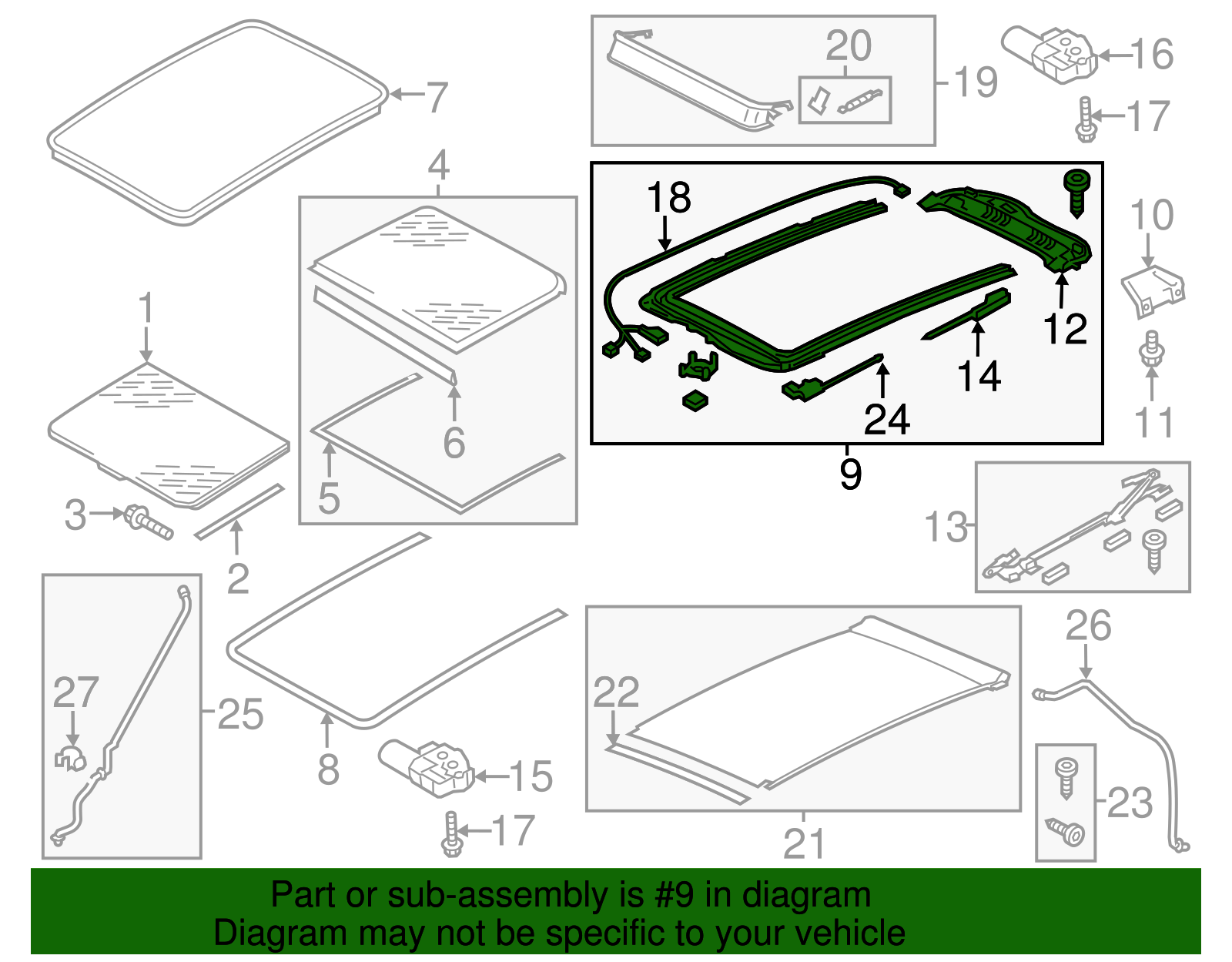 2011 Volkswagen Touareg Sunroof Frame 7P0-877-049 | OEM VW Parts Haus