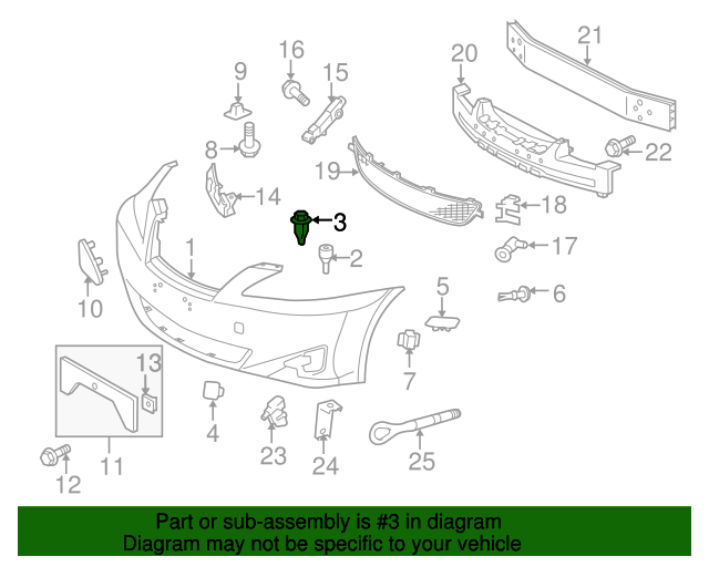 90467-07146 - Bumper Cover Clip For 1997-2015 Lexus | Lexus OE Parts