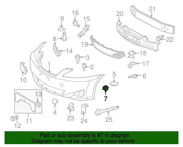 53879-50020 - Bumper Cover Retainer - 2007-2017 Lexus | MyLexusParts
