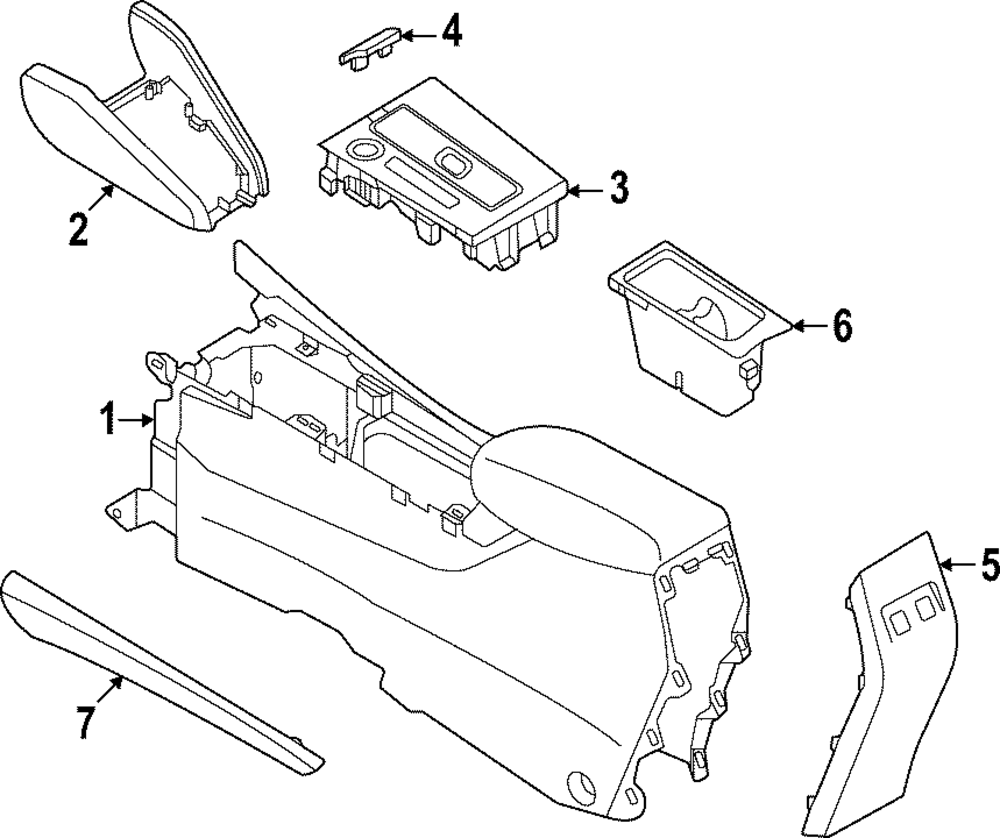 2024 Nissan Kicks Console Assembly 96910-5R05A | Nissan Parts Central
