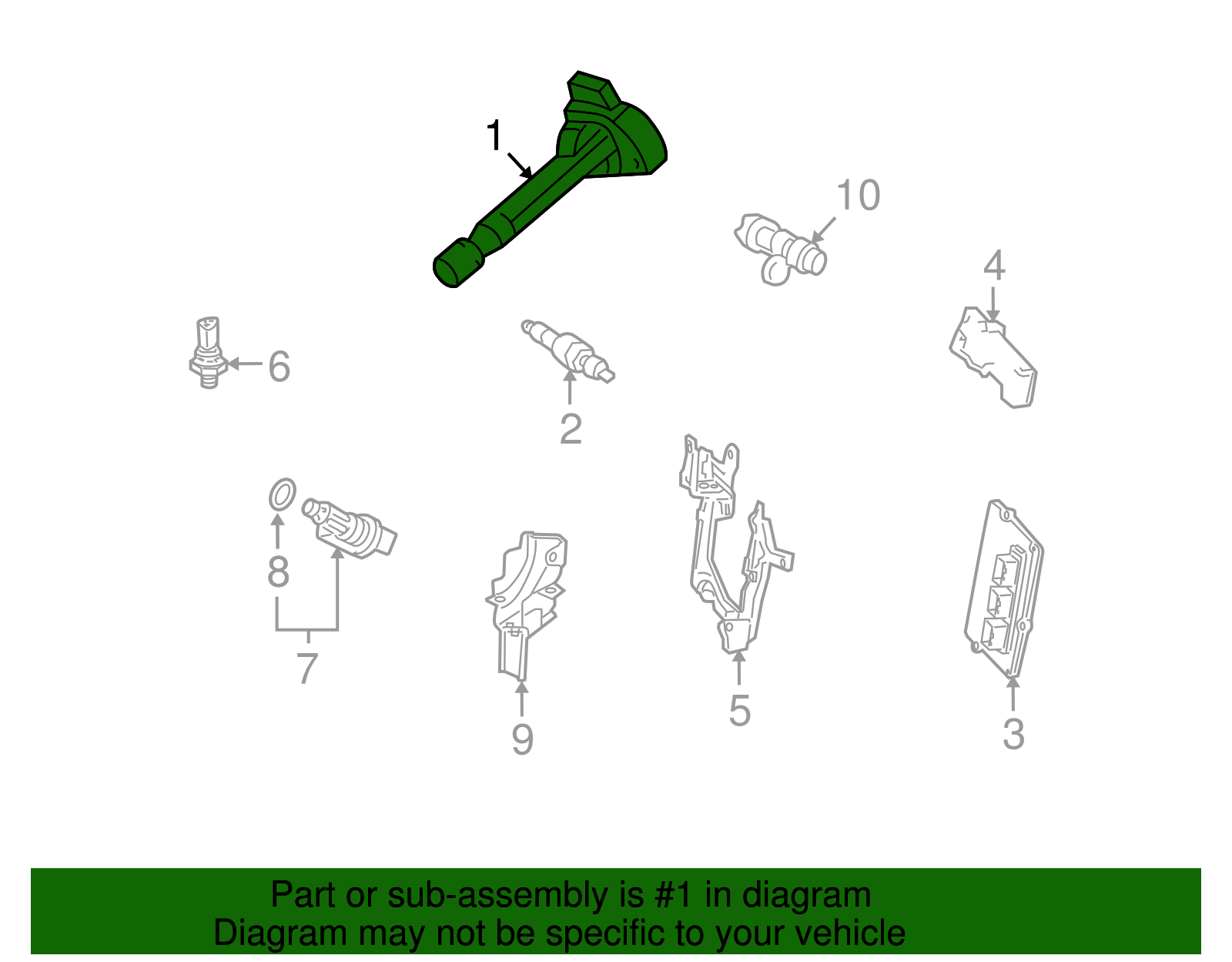 2009-2014 Acura Ignition Coil 30520-R70-S01 | OEM Parts Online