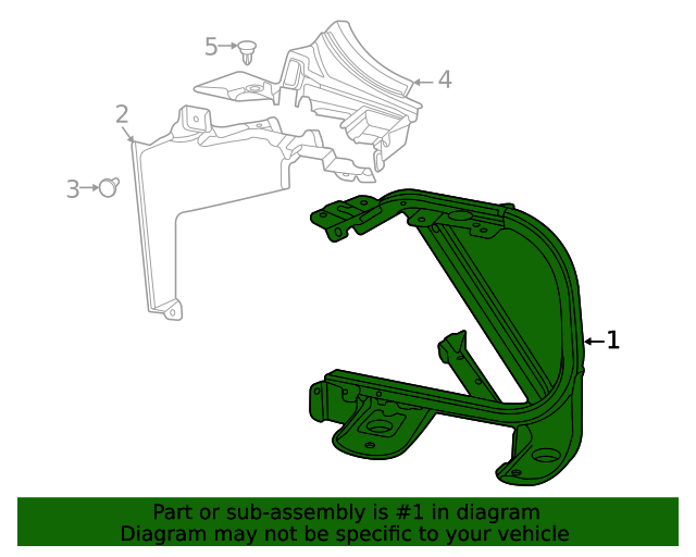 85544901 - Passenger Side Radiator Support Brace 2020-2023 Chevrolet ...