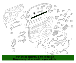8U0-837-480-B - Belt Weather-Strip 2015-2018 Audi | Audi OEM Parts