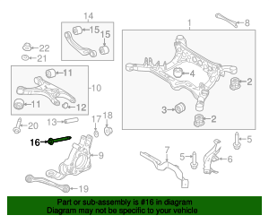 2008-2018 Audi Upper Control Arm Adjust Bolt WHT-000-228-A | Genuine ...