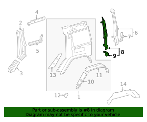 463-630-39-03 - Body D-Pillar Reinforcement 2019-2024 Mercedes-Benz ...