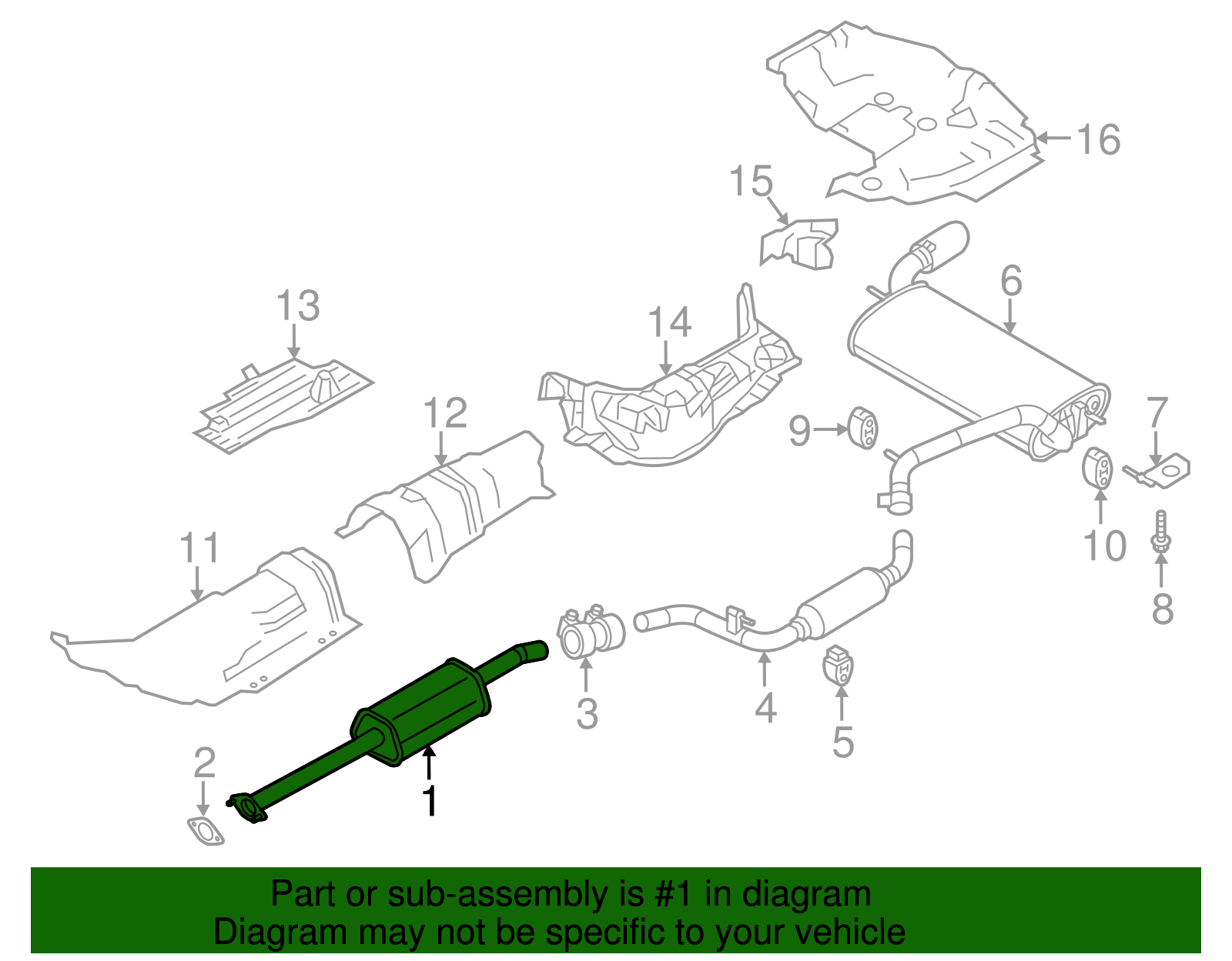 CV6Z-5230-C - Front Muffler 2012-2018 Ford Focus | Big 3 Auto Parts