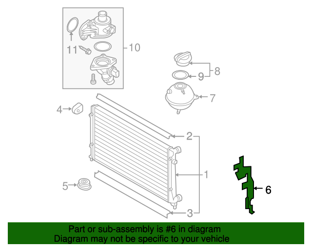 2005-2011 Volkswagen Air Baffle 1K0-121-284-F | VW Direct Auto Parts