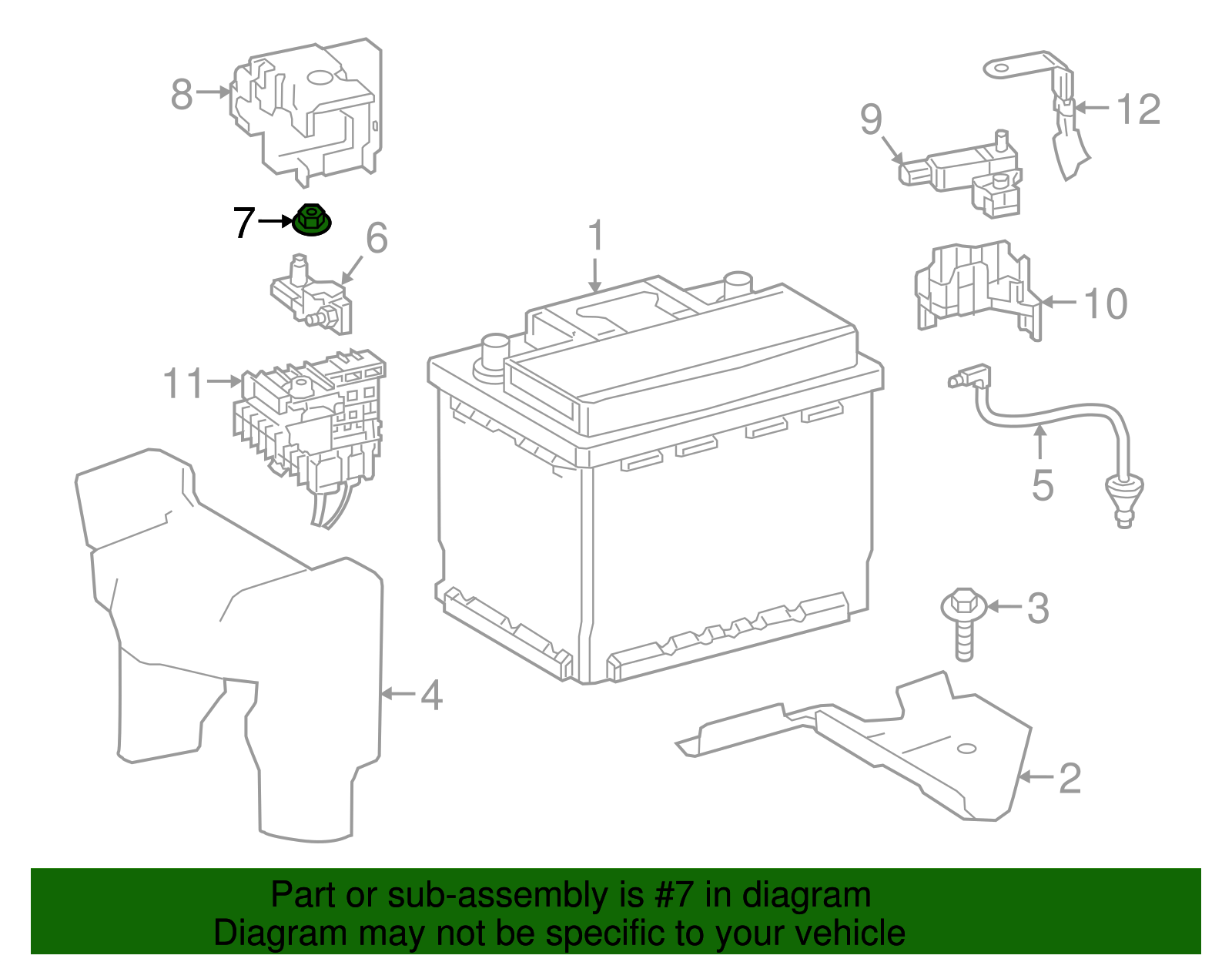Genuine Toyota Battery Cable Terminal End Nut part# 90178-A0112 for ...