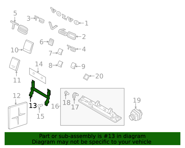 31365274 - License Plate Bracket 2024 Volvo | AutoNation Parts