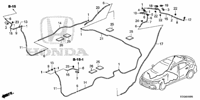 2017 Honda Civic Nozzle Assembly, Windshield (Rear) 76850-TGG-A01 | OEM ...
