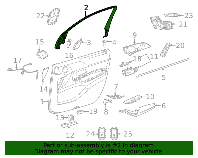 167-720-32-05-9051 - Door Window Molding 2020-2023 Mercedes-Benz ...
