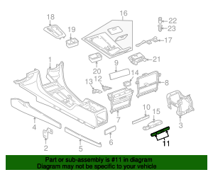 51-16-8-163-003 - Wooden cover f CAN holder 1995-2001 BMW ...
