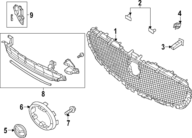 2020-2024 Mazda CX-30 Lower Grille DGH9-50-1T0 | Real Mazda Parts