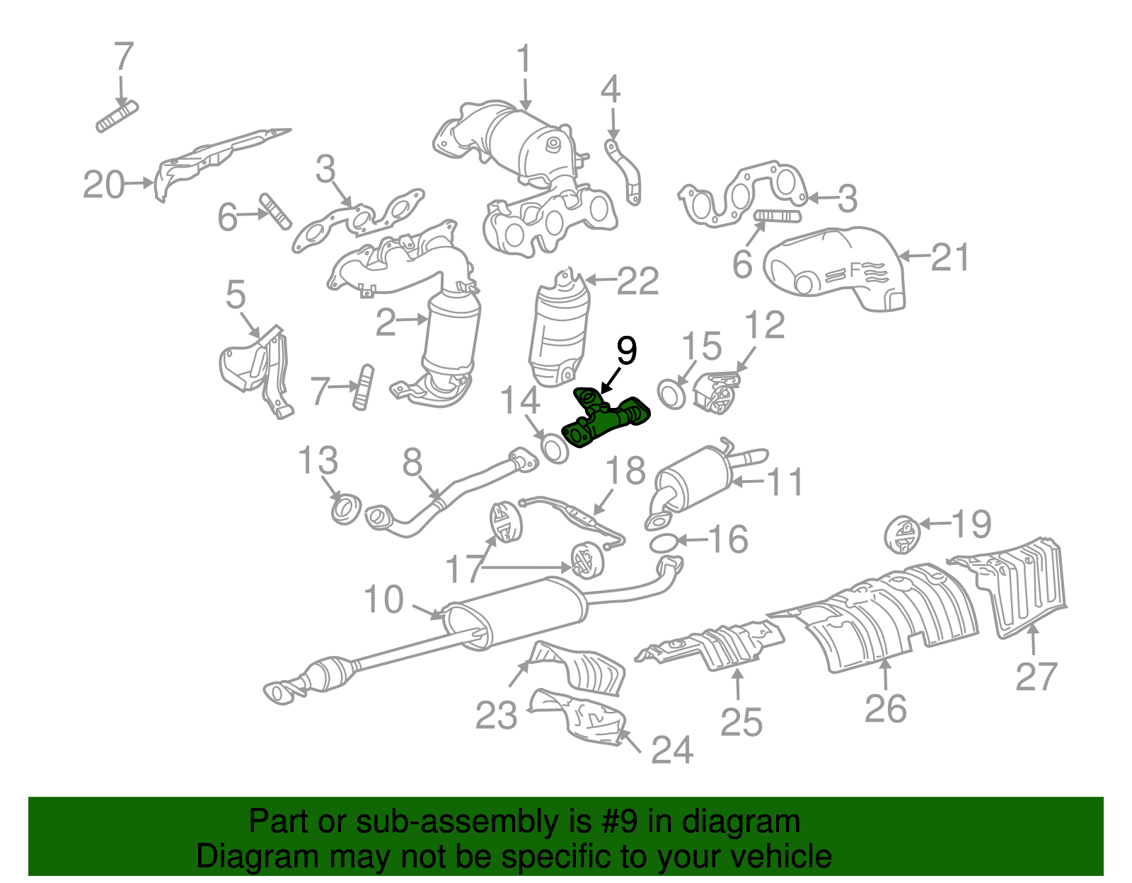 2006-2010 Toyota Highlander Exhaust Intermediate Pipe 17403-20190 ...
