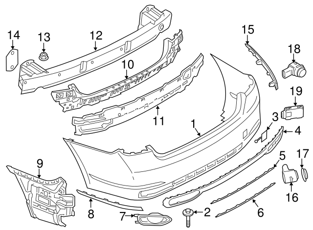 2016-2019 BMW Rear Guide 51127357142 | OEM Parts Online