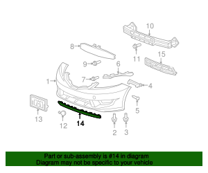 2009-2013 Honda Fit Spoiler, Front Bumper Lip 71110-TK6-A00 | OEM Parts ...