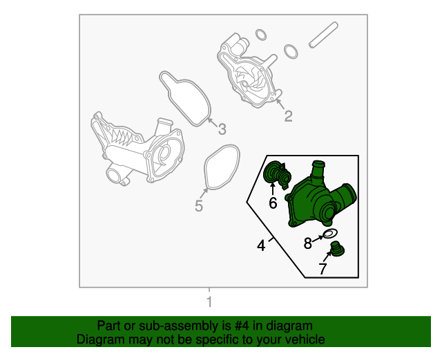 2004-2009 Audi Thermostat Unit 079-121-111-J | OEM Vehicle Parts