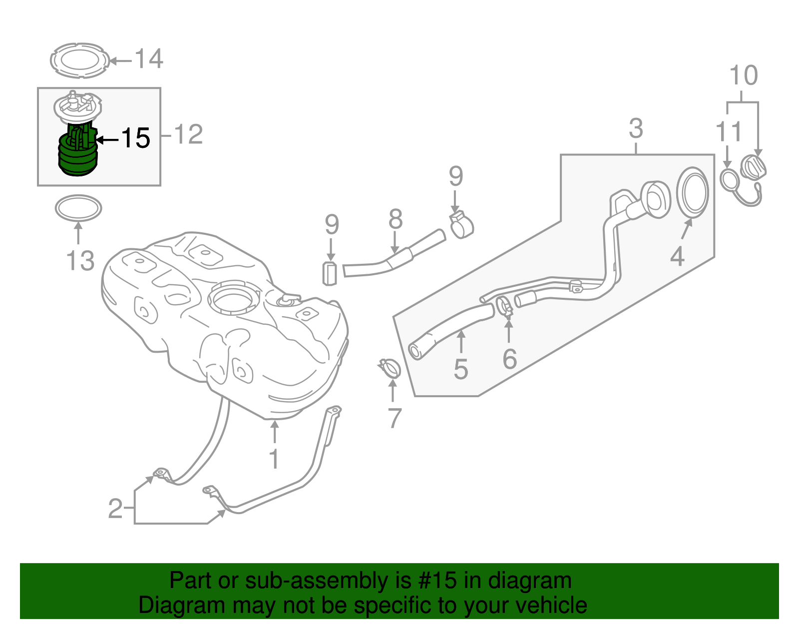 2012-2019 Nissan Fuel Level Sensor Sender Unit Fue 25060-3AN0A ...