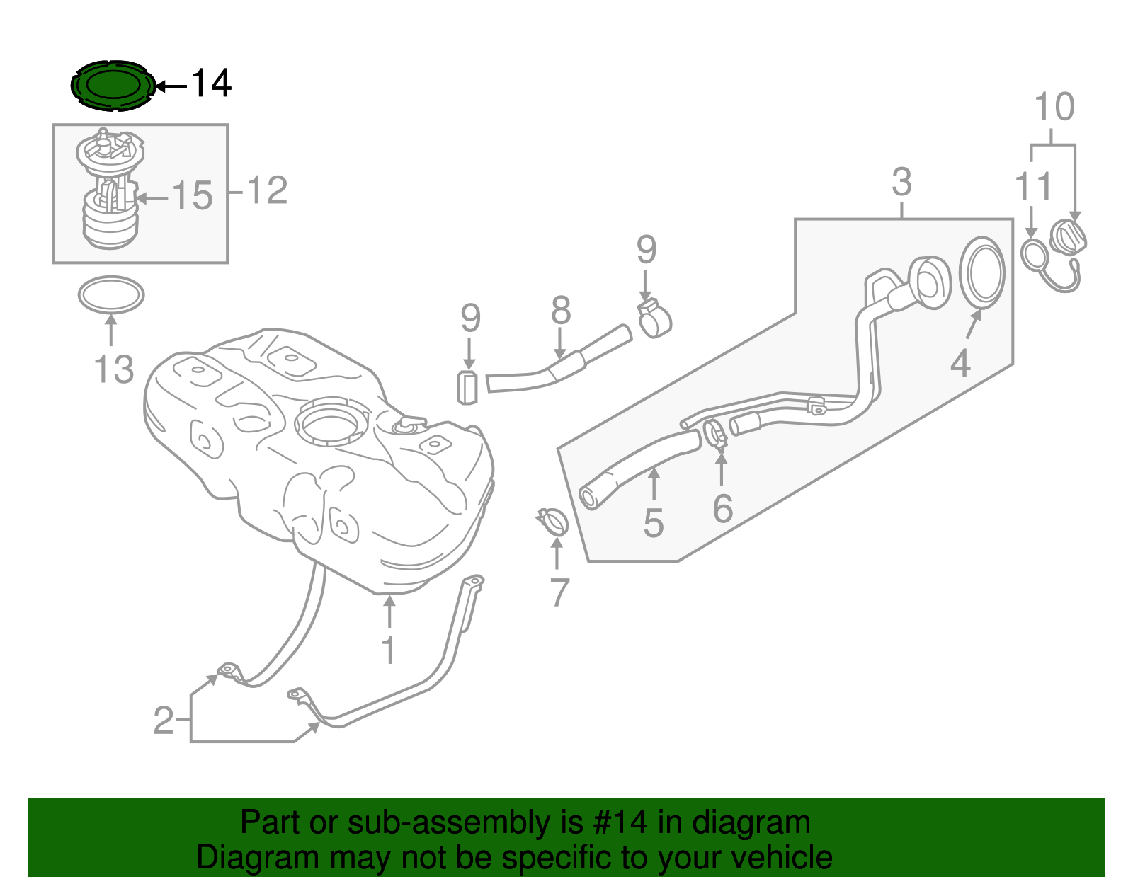 2014-2019 Nissan Fuel Pump Lock Ring 17343-1LB0A | My Nissan Part