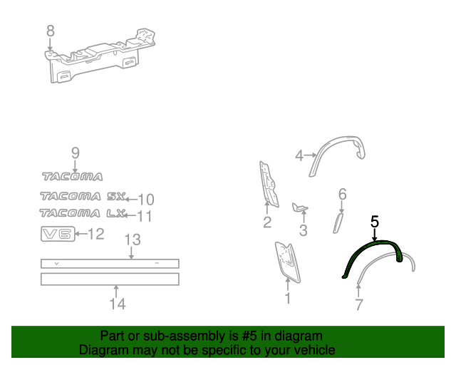75874-04010 - Flare - 2001-2004 Toyota Tacoma | Lithia Toyota Parts