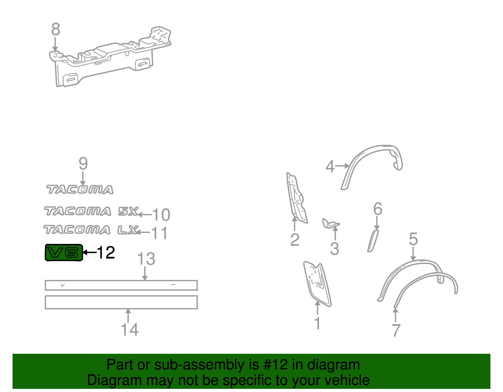 1995-1996 Toyota Tacoma Decal 00211-V6103-01 | Toyota Parts Center