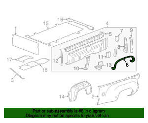 2007-2019 GM Pickup Box Wheelhouse Filler Panel Bracket 22813946 ...