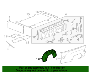 2015-2019 GM Wheel Housing Side Panel 84399424 GM | GMPartsDirect.com