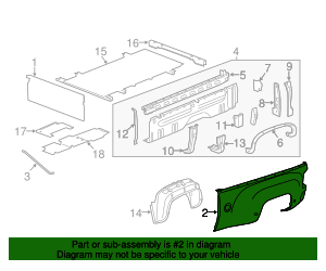 2014-2019 GM Passenger Side Pickup Box Outer Side Panel 23455440 | GM ...
