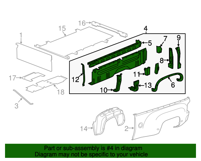 2015-2019 GM Inner Panel 84244076 GM | GMPartsDirect.com