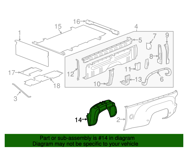 2015-2019 GM Wheel Housing Side Panel 84399423 | GM Parts Center