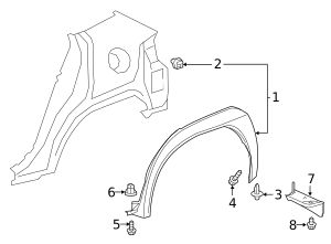 75605-76010 - Wheel Opening Molding For 2019-2024 Lexus | Lexus OE Parts
