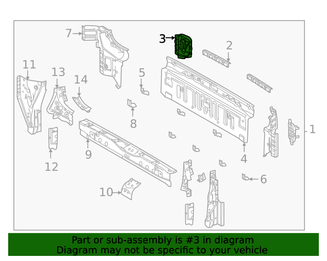 2021-2023 Toyota Sienna Bumper Cover Support Rail Bracket 58303-08030 ...