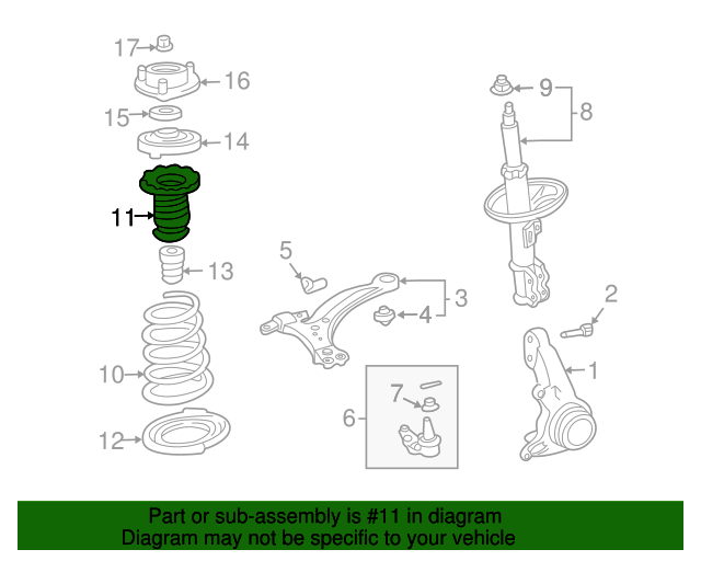 2004-2017 Toyota Insulator, Front Coil Spring 48157-06083 | OEM Parts ...