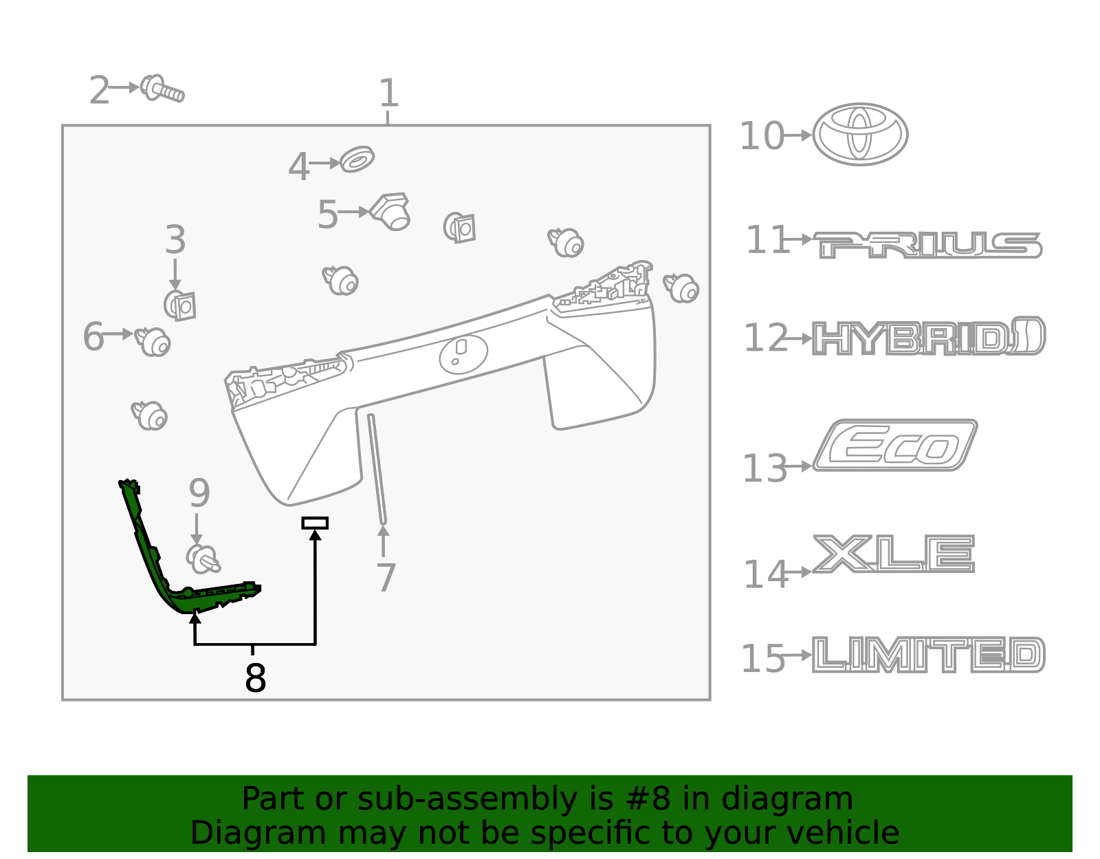 Genuine Toyota Edge Molding part# 76816-47030 for 2019-2022 Toyota ...