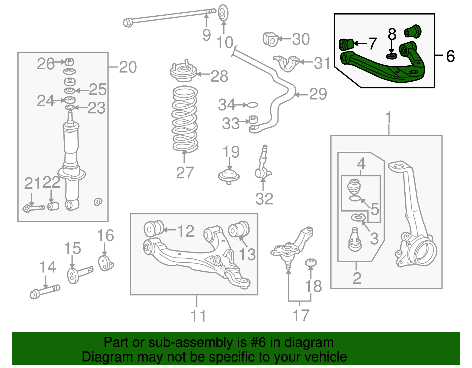 Toyota Parts Suspension Control Arm (Right, Front, Upper) 48610-35040 ...