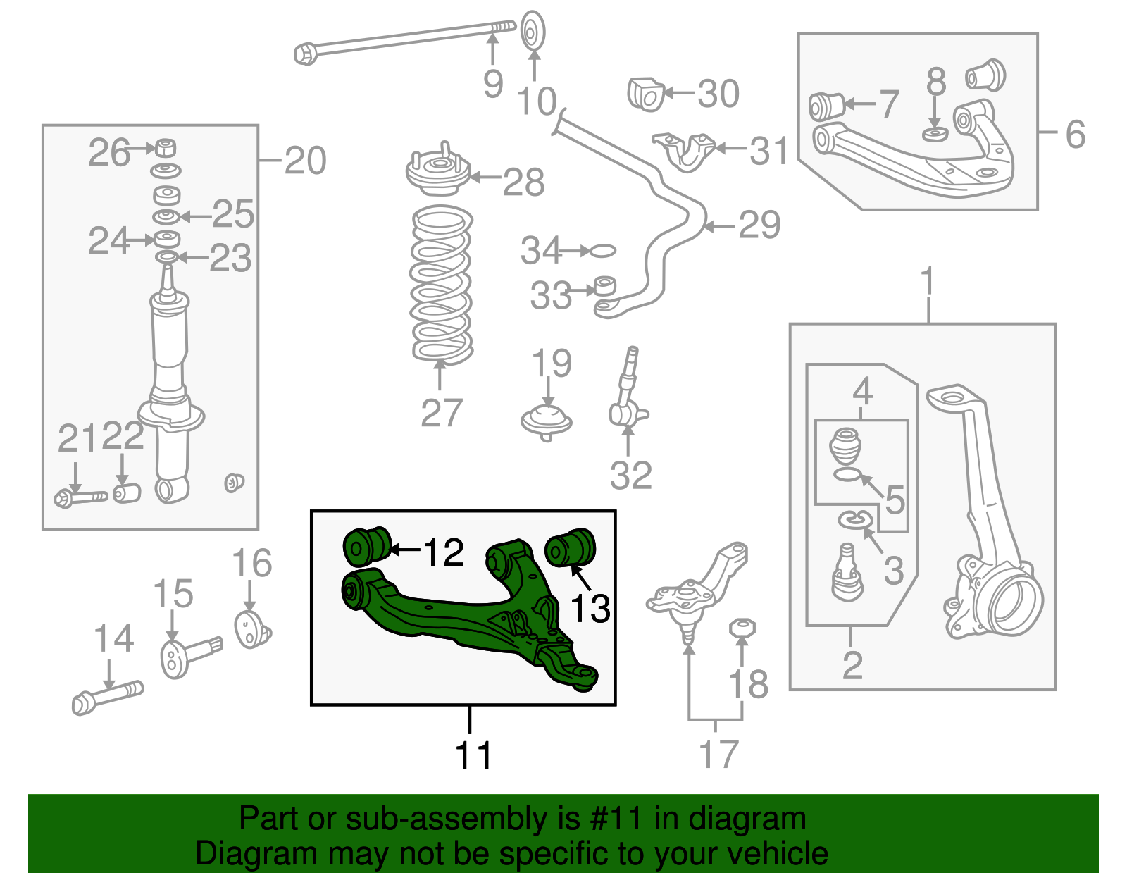 Genuine Toyota Suspension Control Arm (Right, Front, Lower) part# 48068 ...