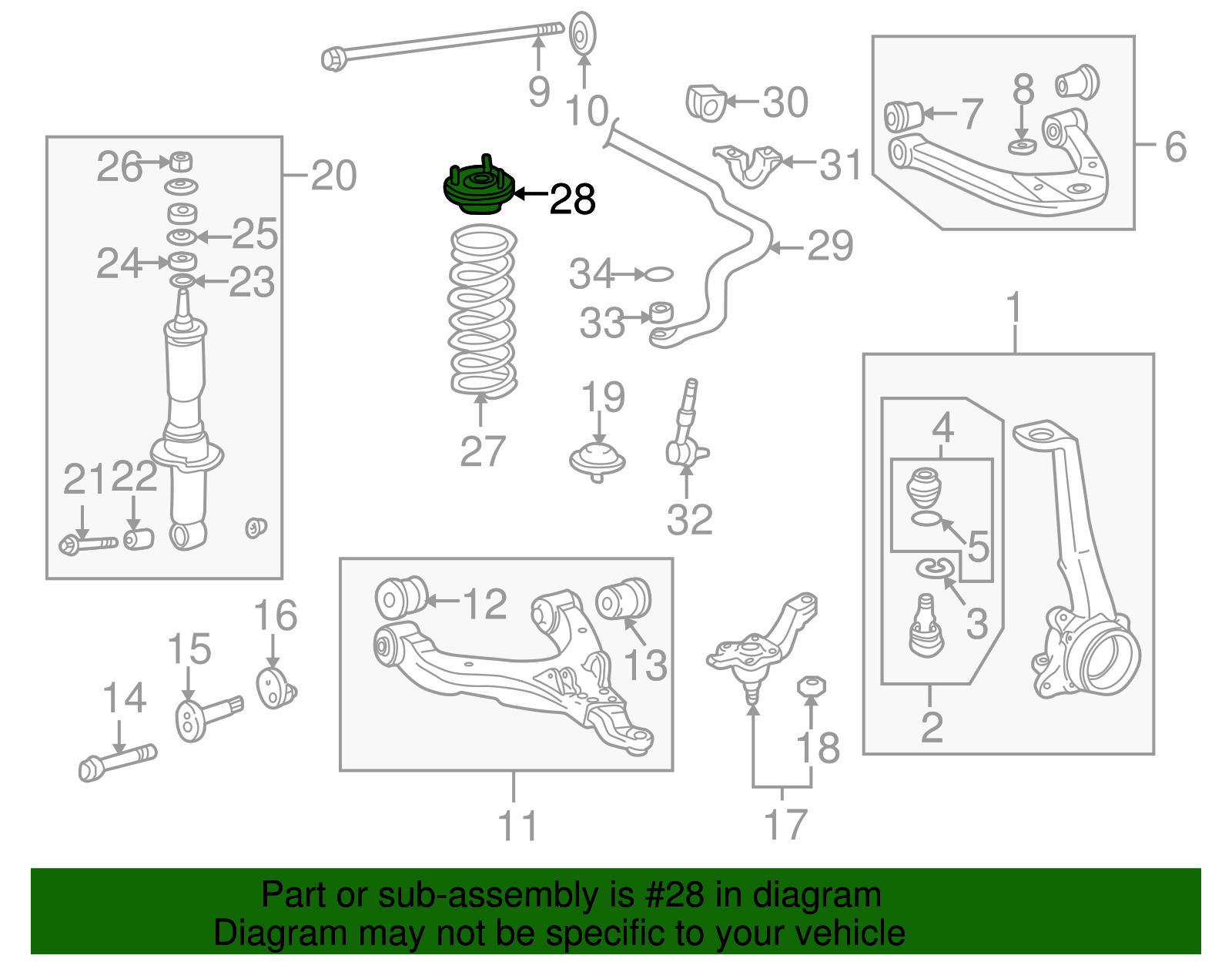 Genuine Toyota Shock Mount (Left, Right, Front) part# 48609-35030 for ...